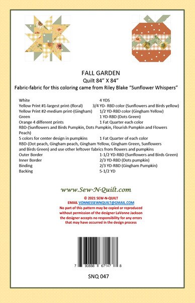 Sew-N-Quilt Fall Garden Quilt Pattern | Riley Blake Designs